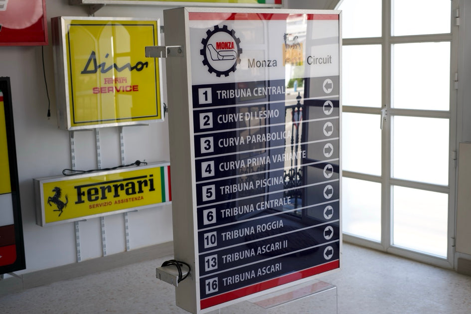 1980 original Monza track official illuminated double side sign ...