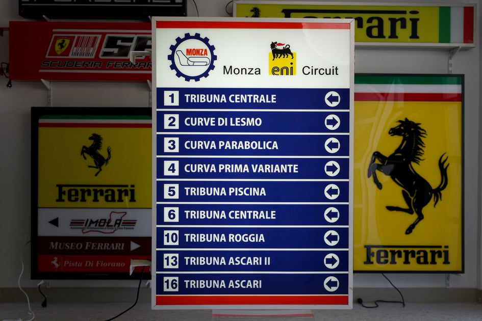 1980 original Monza track official illuminated double side sign ...