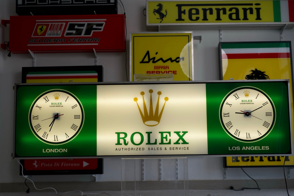1990s Rolex HUGE official dealer illuminated sign – Formula 1 Memorabilia