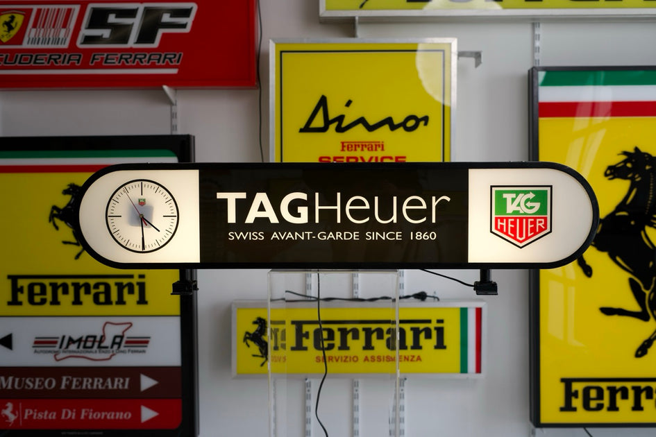 Tag Heuer official dealer illuminated sign with clock – Formula 1 ...