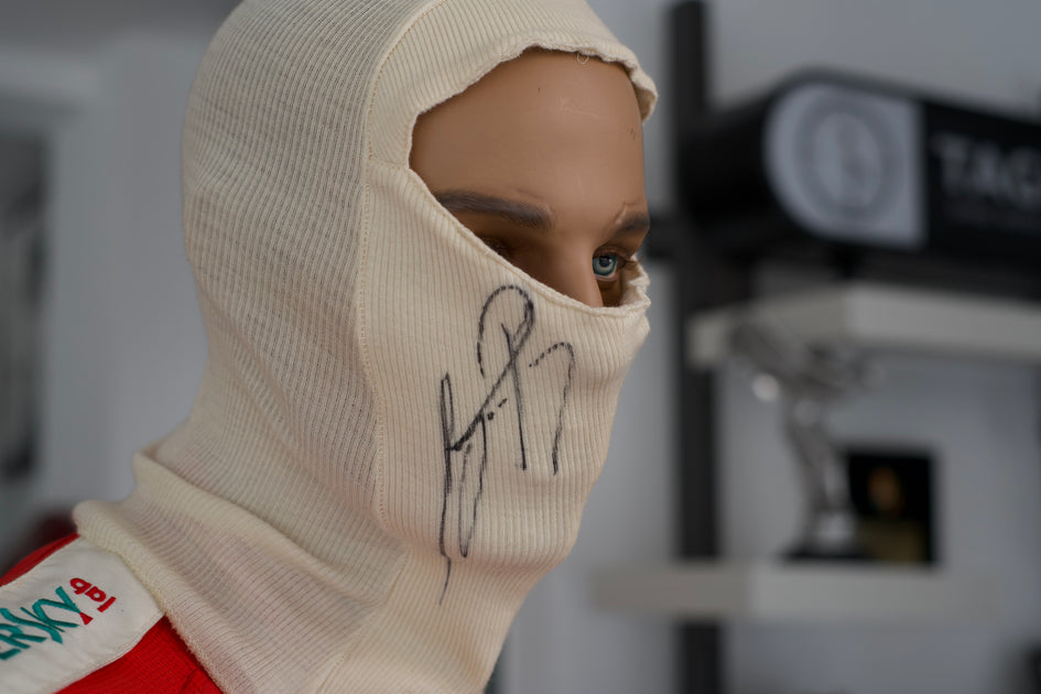 Ayrton Senna Used Balaclava Signed – Formula 1 Memorabilia