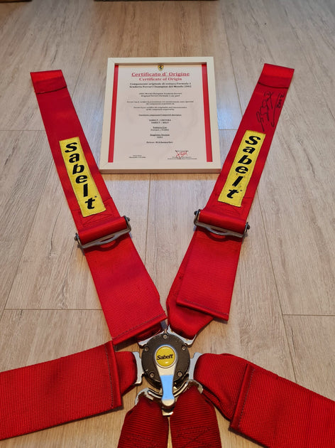 2002 Michael Schumacher race used seat belts Sabelt signed – Formula 1 ...