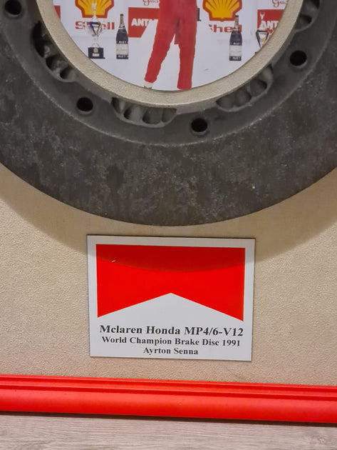 1991 Ayrton Senna McLaren MP4/6 Brake disk signed – Formula 1 Memorabilia