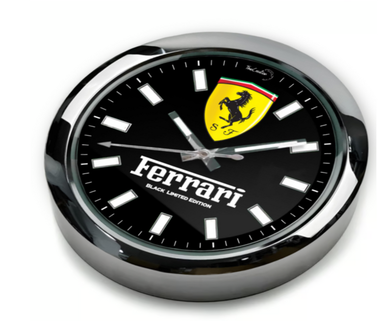 Ferrari wall clock Black Edition – Formula 1 Memorabilia