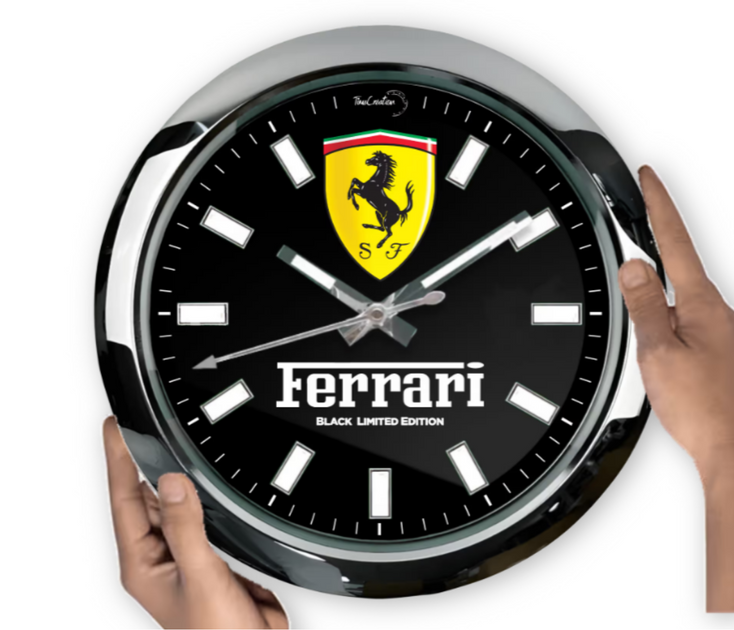 Ferrari wall clock Black Edition – Formula 1 Memorabilia