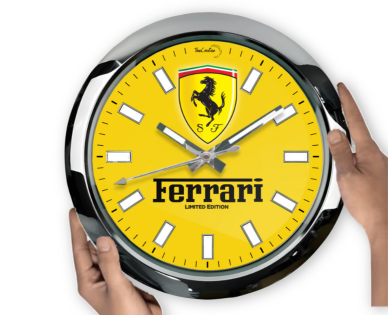 Ferrari wall clock Yellow Edition – Formula 1 Memorabilia