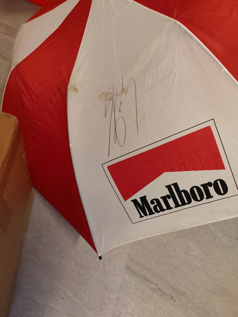 Marlboro Team Umbrella Signed by Ayrton Senna (1988), Alain Prost & Ro ...