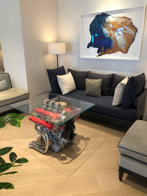 Ferrari 246 Dino engine coffee Table – Formula 1 Memorabilia