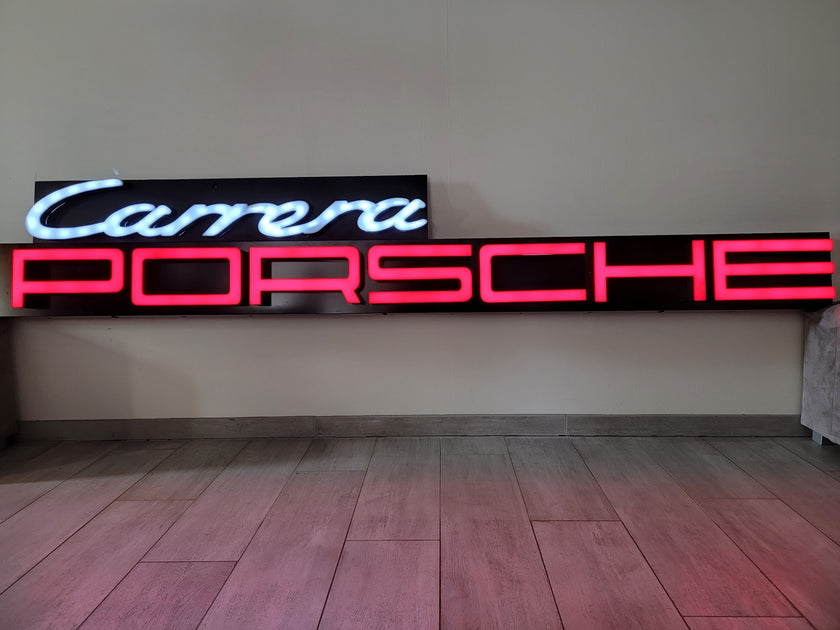 2000s Porsche official dealership LARGE illuminated sign with Carrera ...