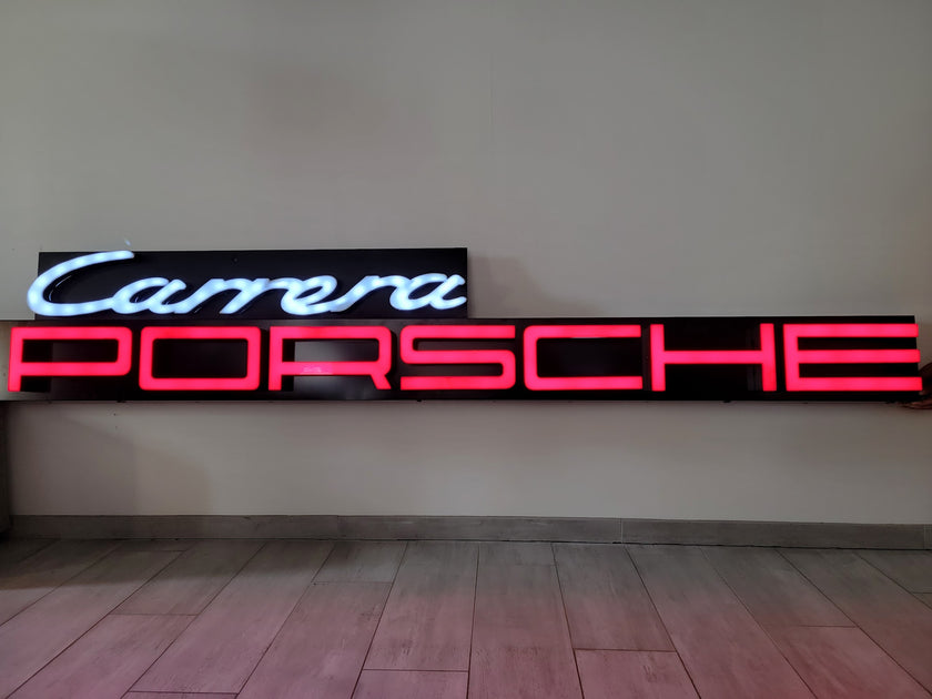 2000s Porsche official dealership LARGE illuminated sign with Carrera ...
