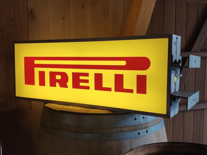 1980s Pirelli official dealer vintage illuminated double side sign ...