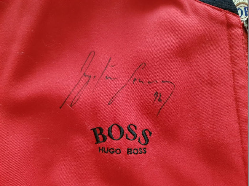 1992 Ayrton Senna Hugo Boss worn jacket signed – Formula 1 Memorabilia