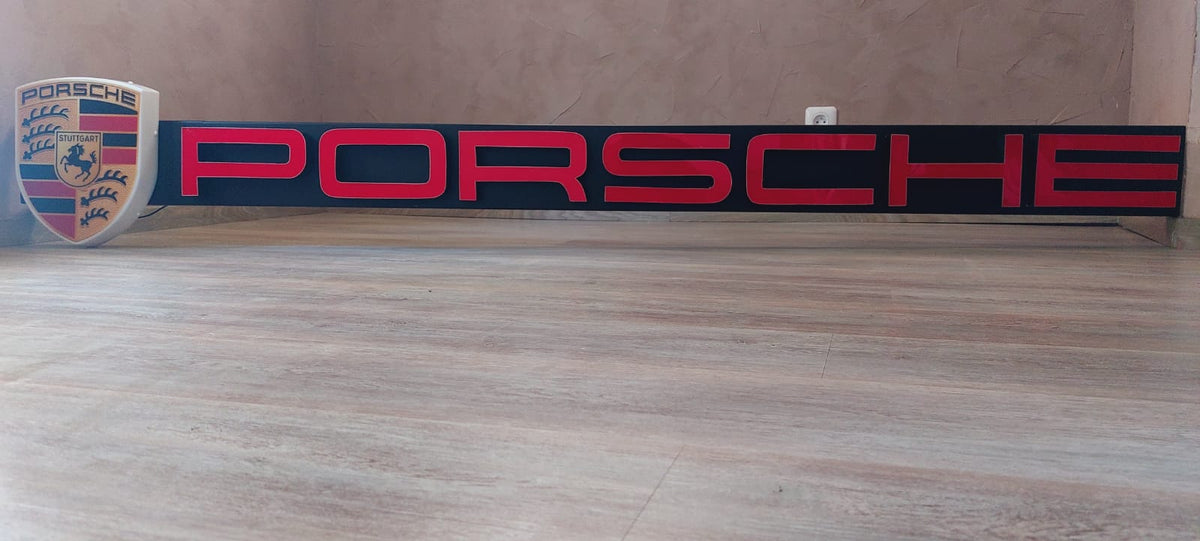 2000s Porsche official dealership LARGE illuminated sign with Porsche ...