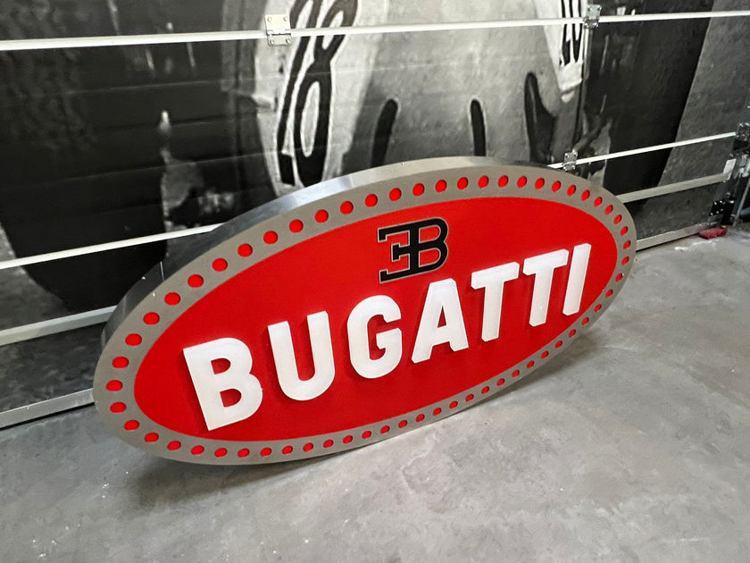 2010 Bugatti official dealership illuminated sign – Formula 1 Memorabilia