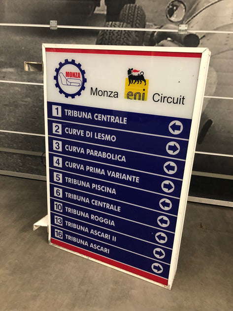 1980 original Monza track official illuminated double side sign ...